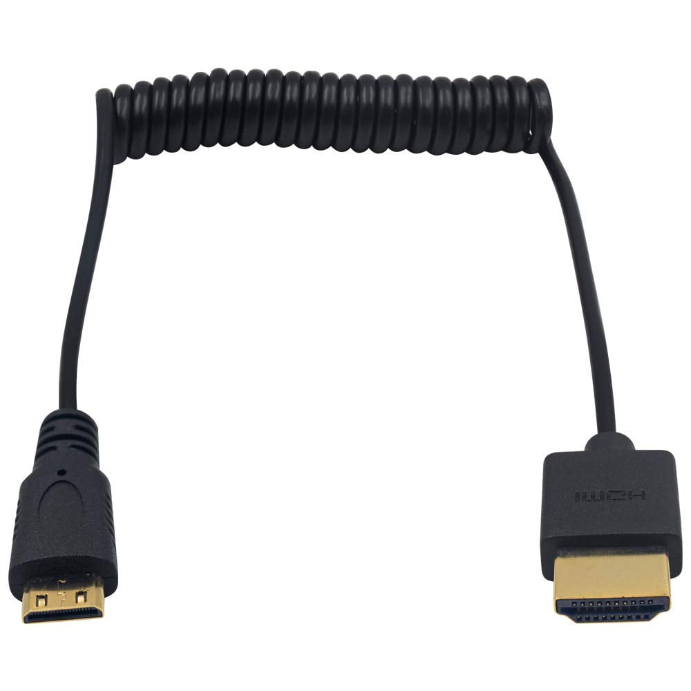 ARCOCO-4K Mini HDMI to HDMI Coiled Cable 1FT-4FT, Ultra-Thin HDMI to ...