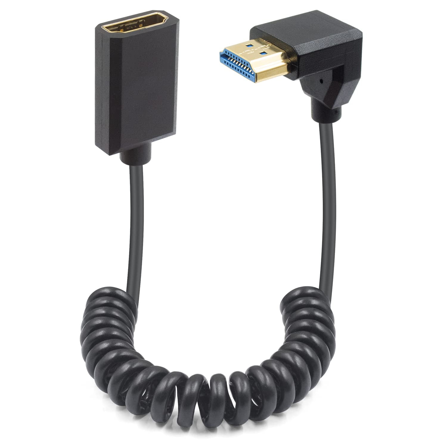 ARCOCO-8K HDMI Extender Coiled Cable, Down Angled HDMI Male to Female ...