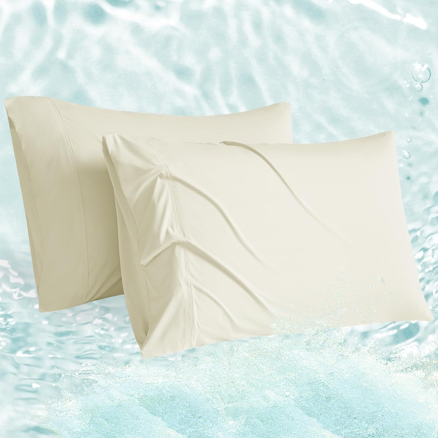 ARCOCO-Accuratex Cooling Pillow Cases Queen Size Set of 2,Envelope Soft ...