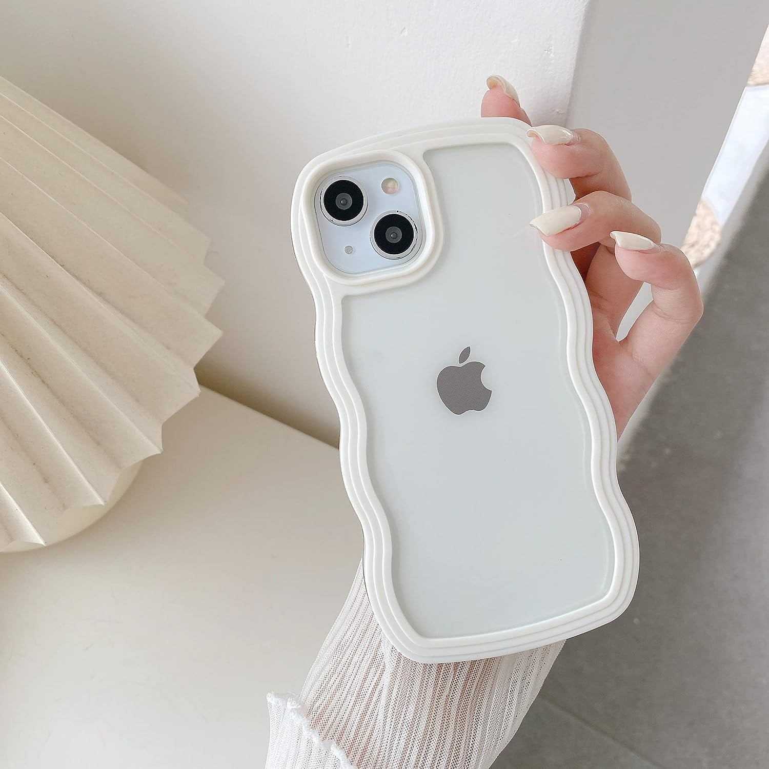 ARCOCO-Compatible with iPhone 11 Case, Cute Curly Wave Frame Clear Case ...