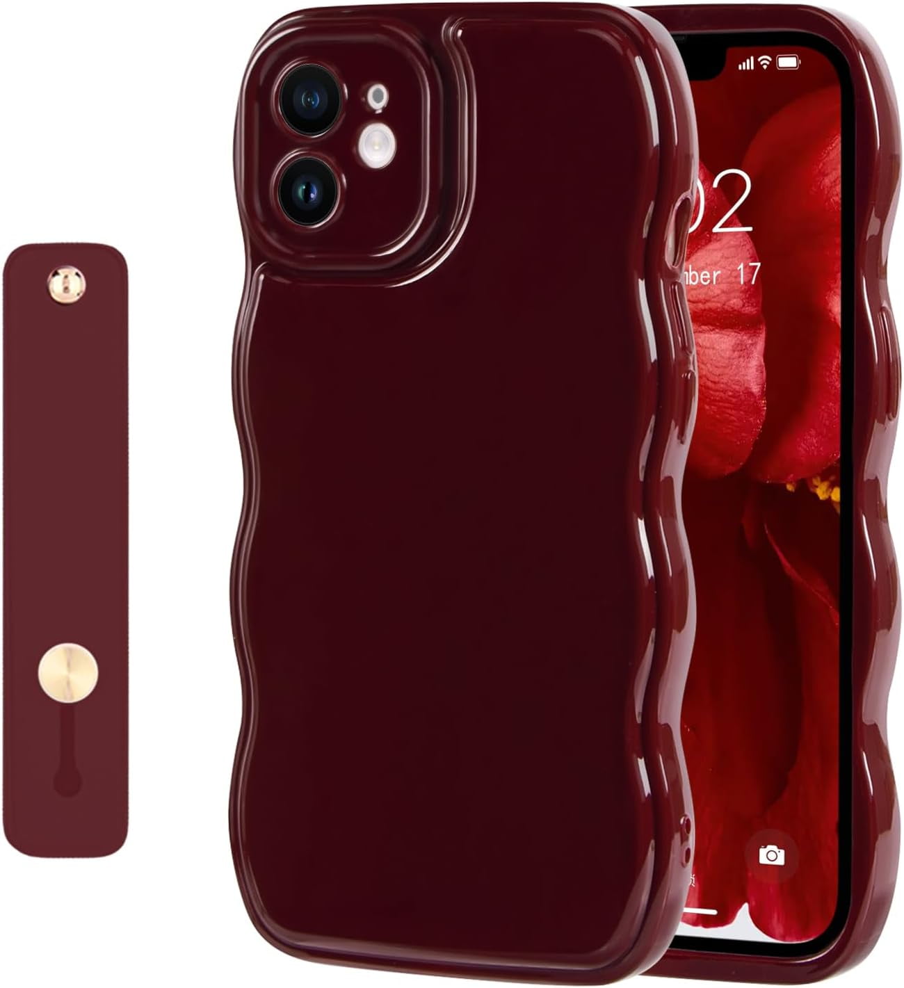 ARCOCO-Compatible with iPhone 11 Case Cute Simple Wave Design Stylish Wavy Curly Frame with ...