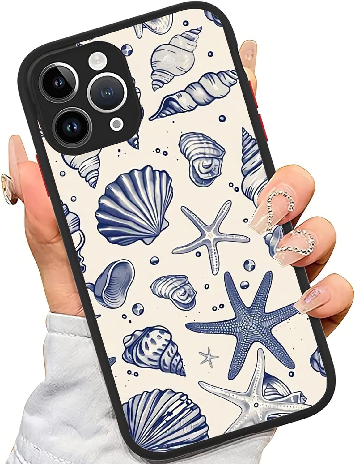 ARCOCO-Compatible for iPhone 13 Pro Max Case, Coastal Beach Summer Blue Ocean Seashell Aesthetic ...