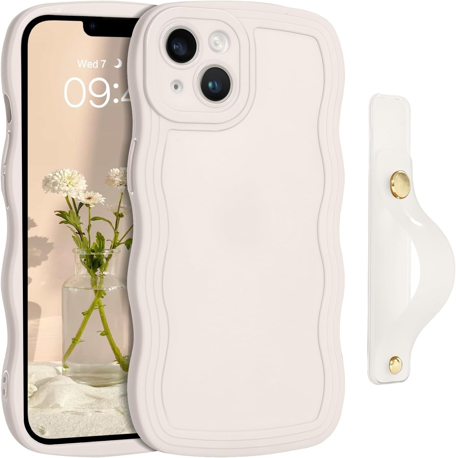 ARCOCO-Compatible with iPhone 14 Case 6.1 Inch Cute Curly Wave Shape ...