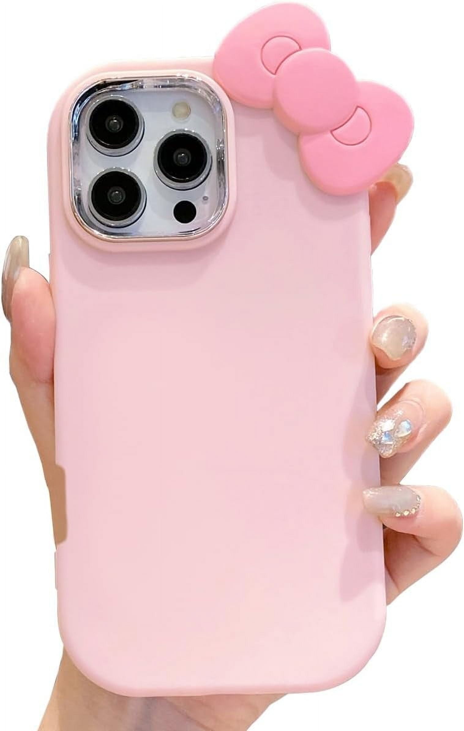 ARCOCO-Compatible with iPhone 16 Pro Max Case, Cute 3D Bowknot Case, Soft Silicone Shockproof ...