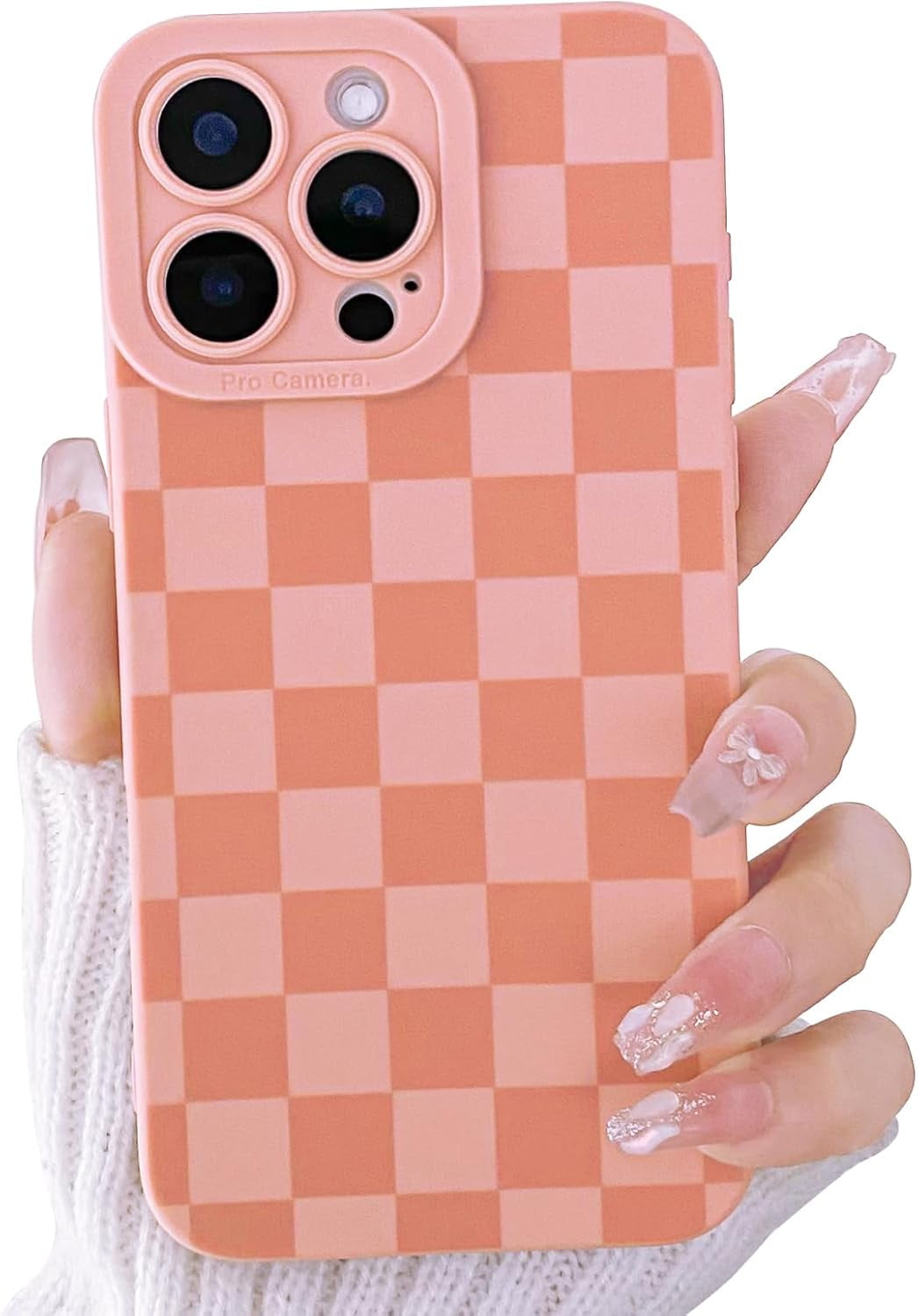 ARCOCO-Compatible for iPhone 16 Pro Max Case Cute Checkerboard Lattice Plaid with Color Design ...
