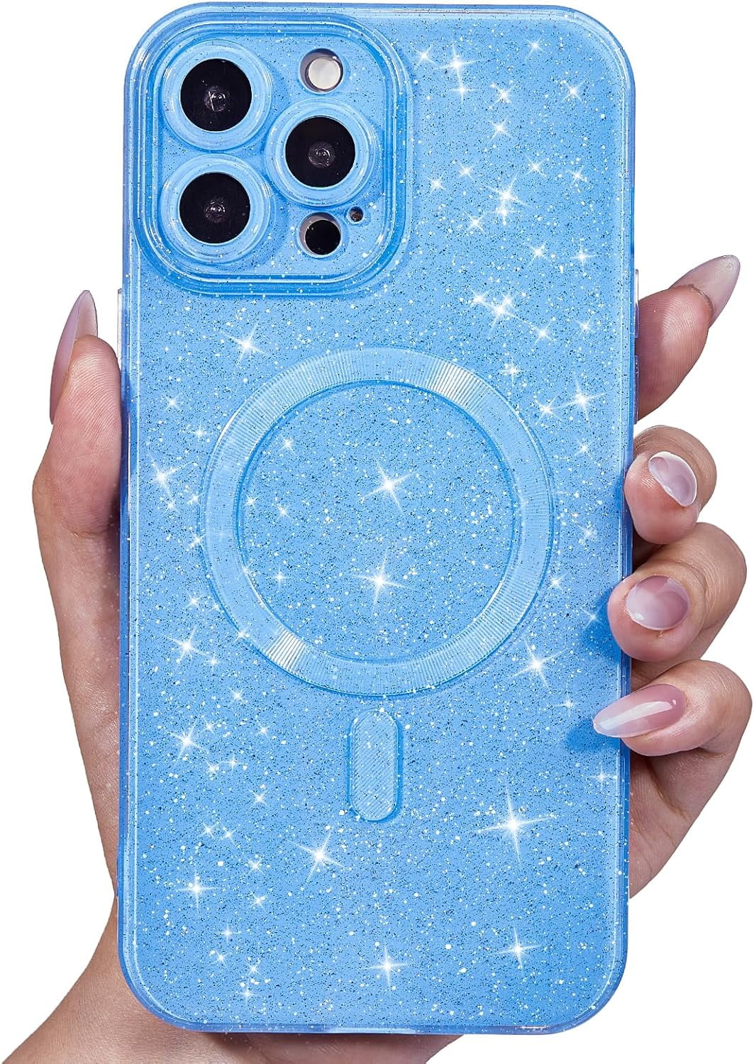 ARCOCO-Glitter Case for iPhone 16 Pro Phone Case Magnetic Compatible with Magsafe, Sparkle Bling ...