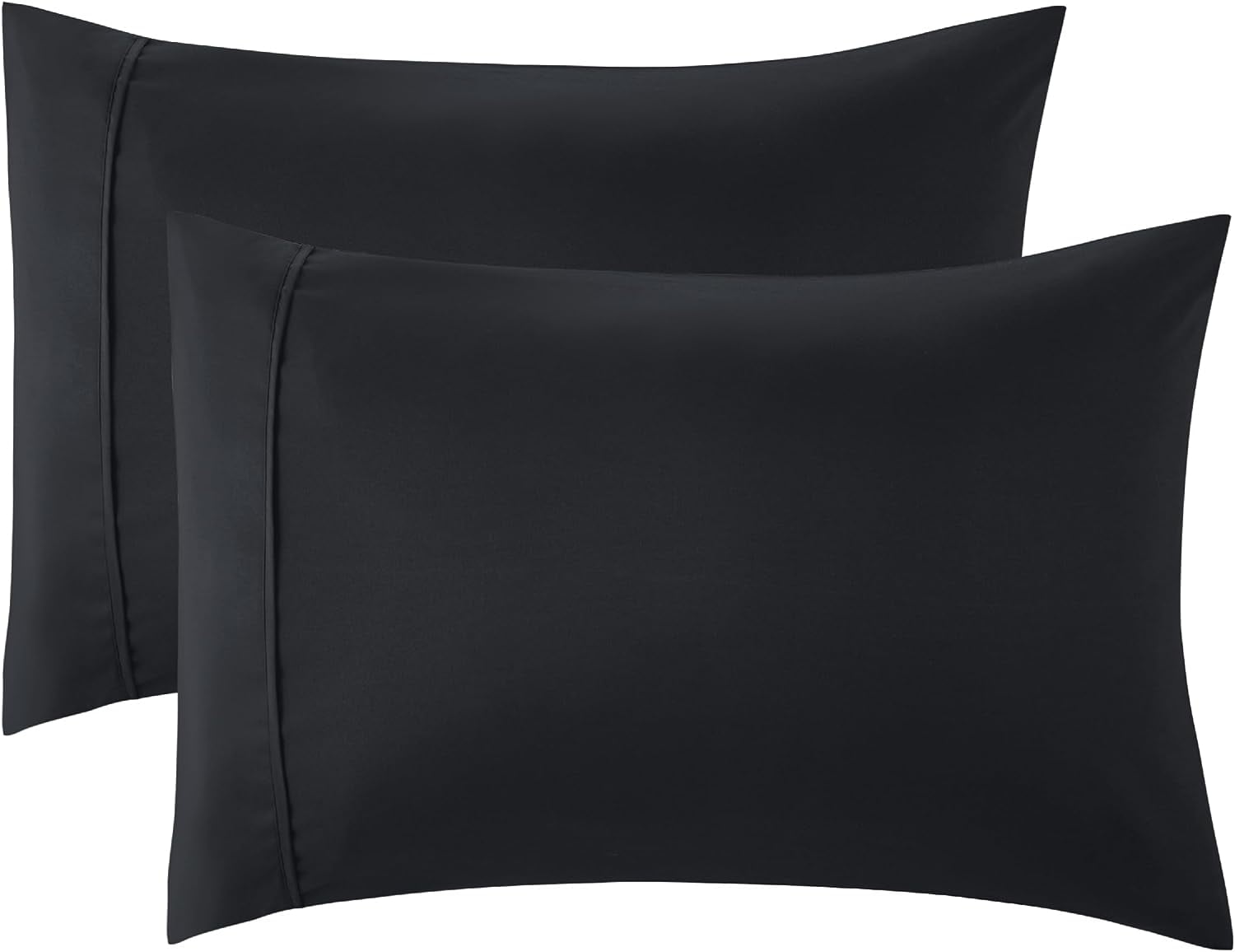 ARCOCO-King Size Pillow Cases Set of 2 - Black Polyester Microfiber ...