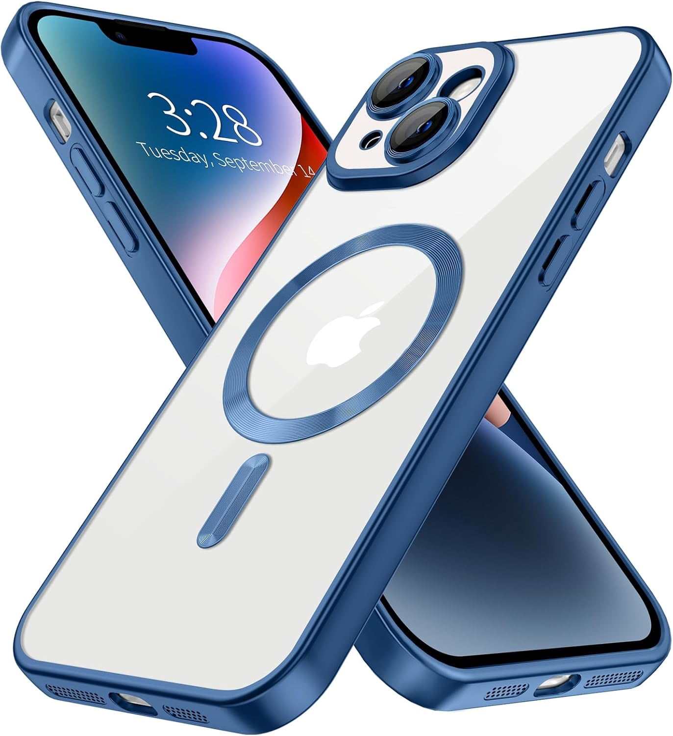 ARCOCO-Magnetic Clear for iPhone 14 Plus Case with Camera Lens ...