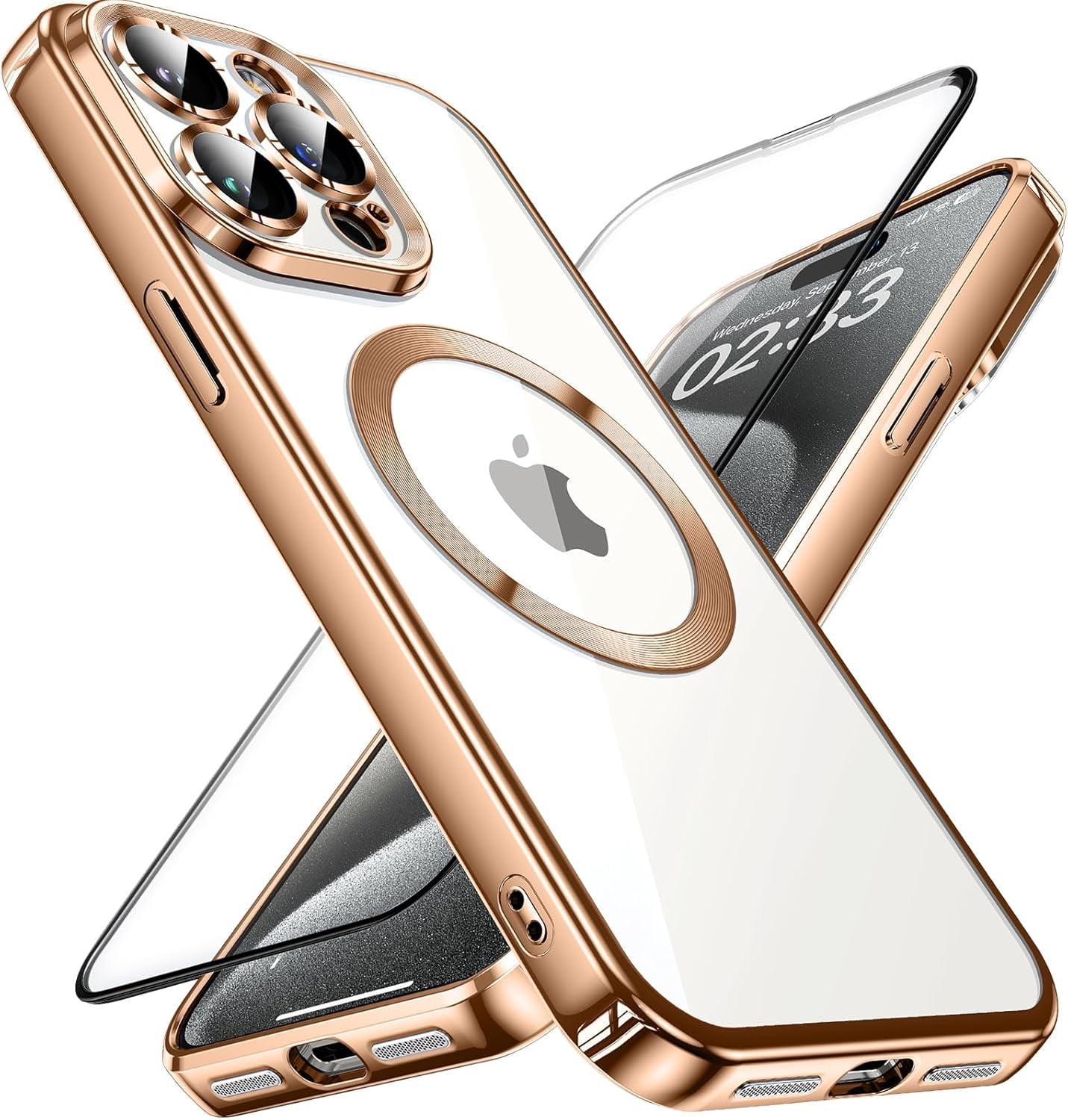 ARCOCO-Magnetic Color for iPhone 15 Pro Max Case with Full Camera Protection [No.1 Strong N56 ...