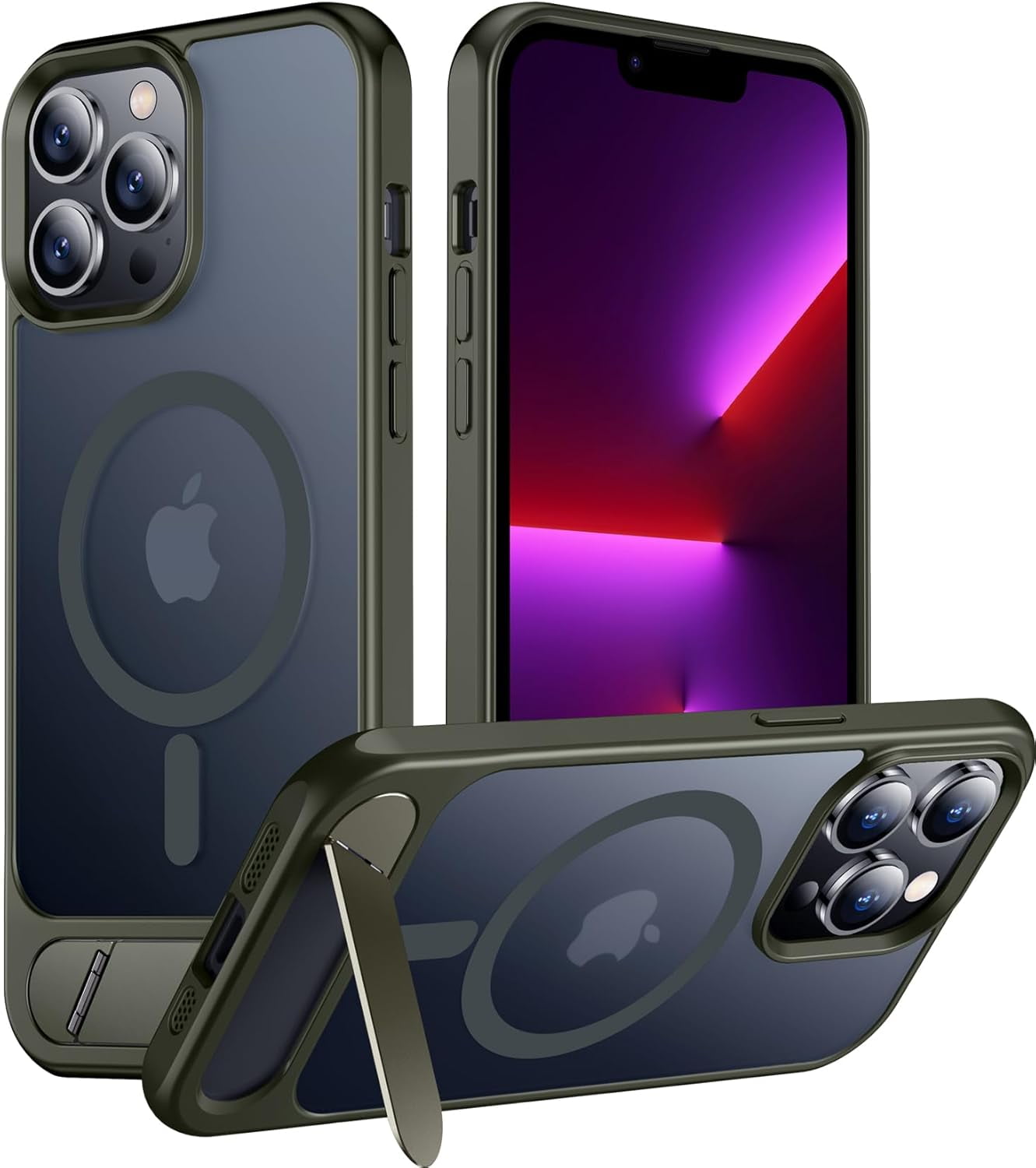 ARCOCO-Magnetic Compatible with iPhone 13 Pro Max Case, [Built-in Invisible Kickstand ...