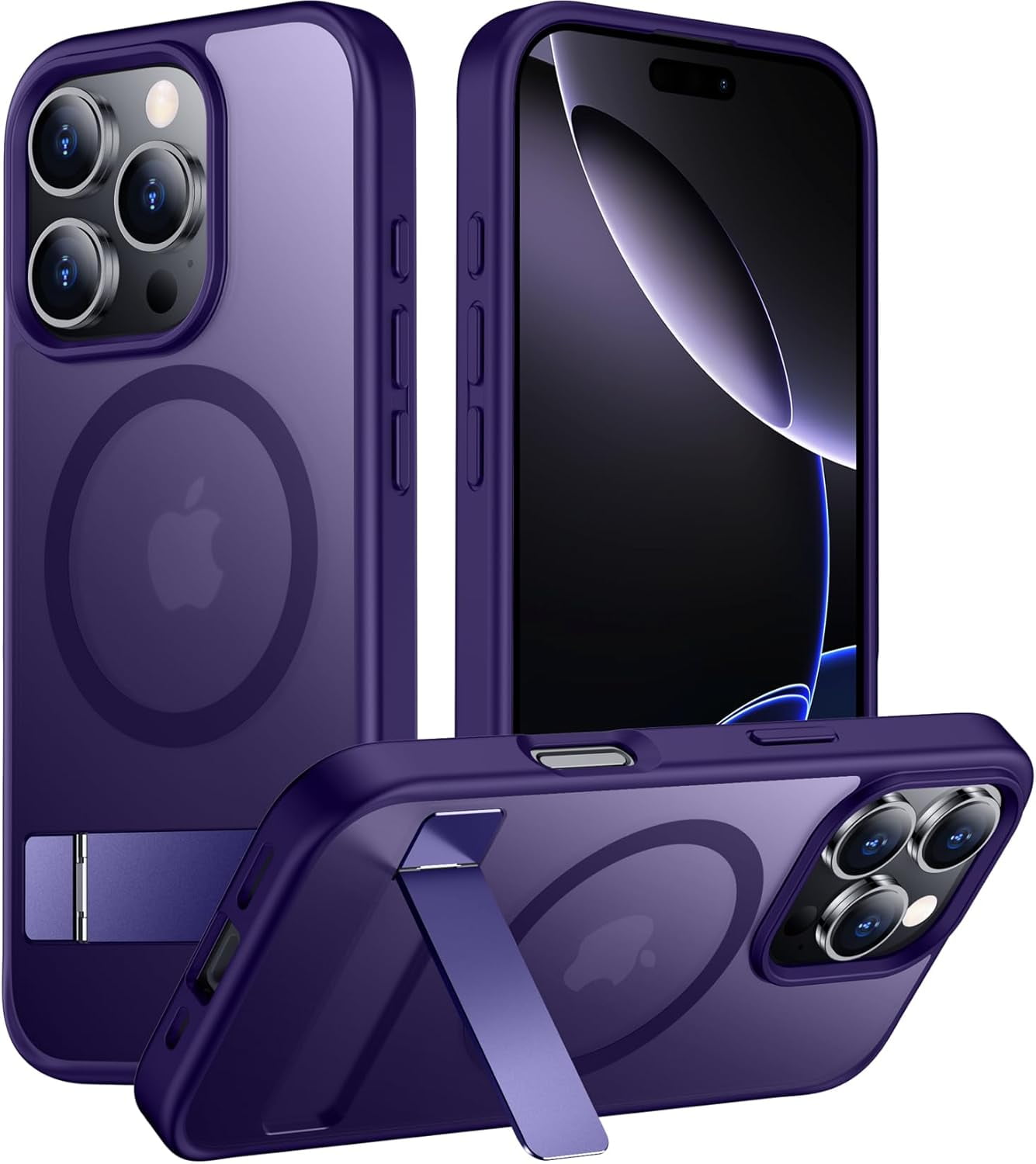 ARCOCO-Magnetic Compatible with iPhone 16 Pro Max Case, [Built-in Invisible Kickstand ...