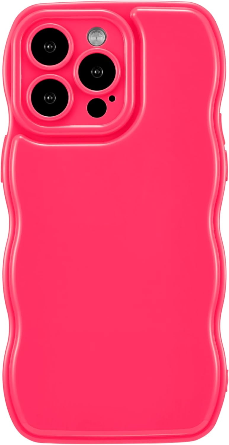 ARCOCO-Phone Case for iPhone 16 Pro Case,Simple Wave Design Wavy Frame Soft Silicone Aesthetic ...