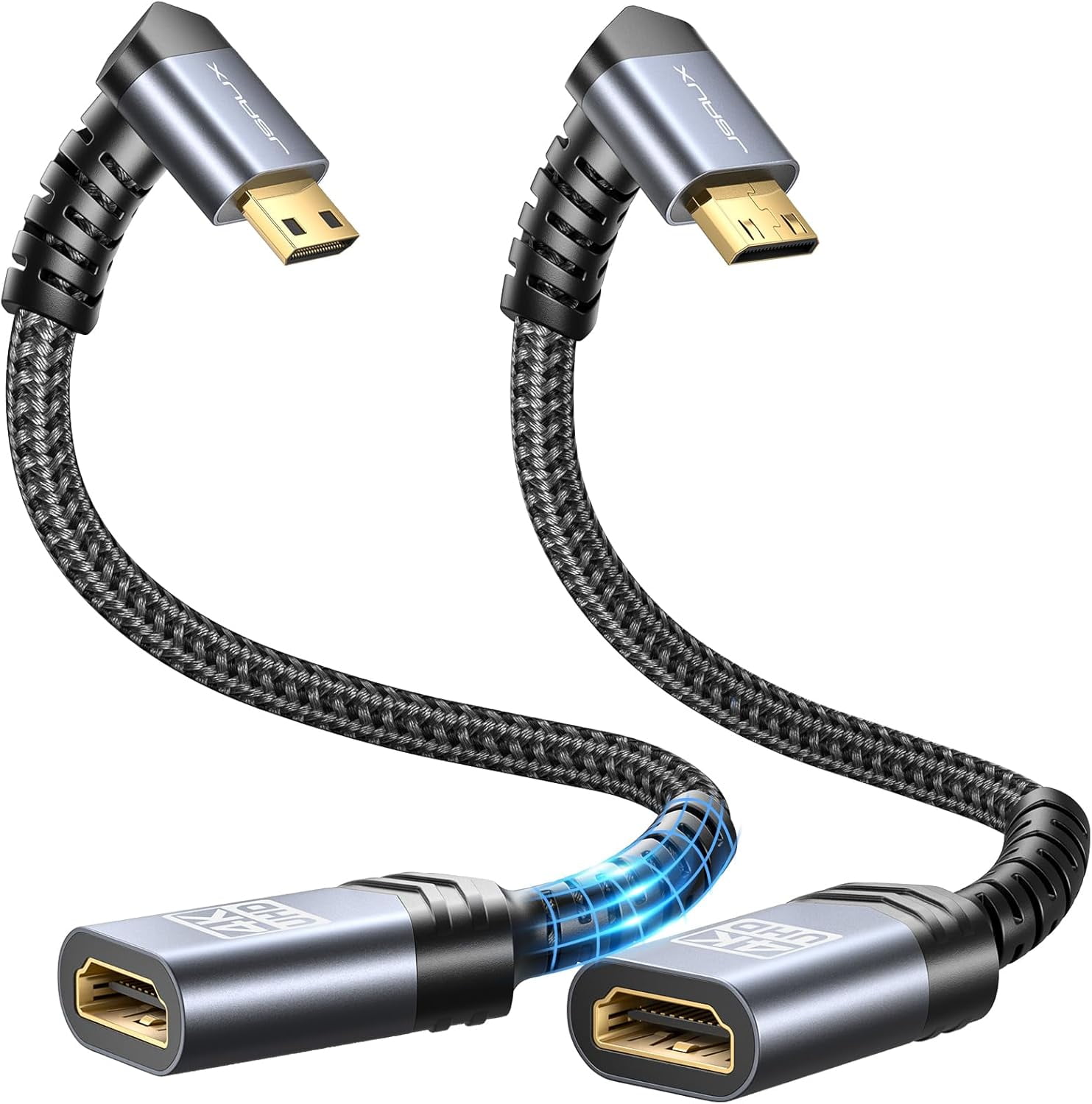 ARCOCO-Right Angle Mini HDMI to HDMI Adapter 2Pack, Male to Female ...