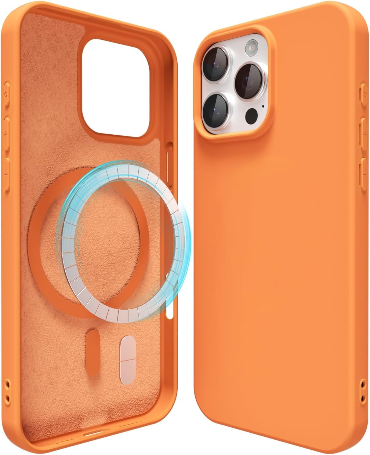 ARCOCO-Silicone Case for iPhone 16 Pro Case Magnetic, Compatible with Magsafe Wireless Charging ...