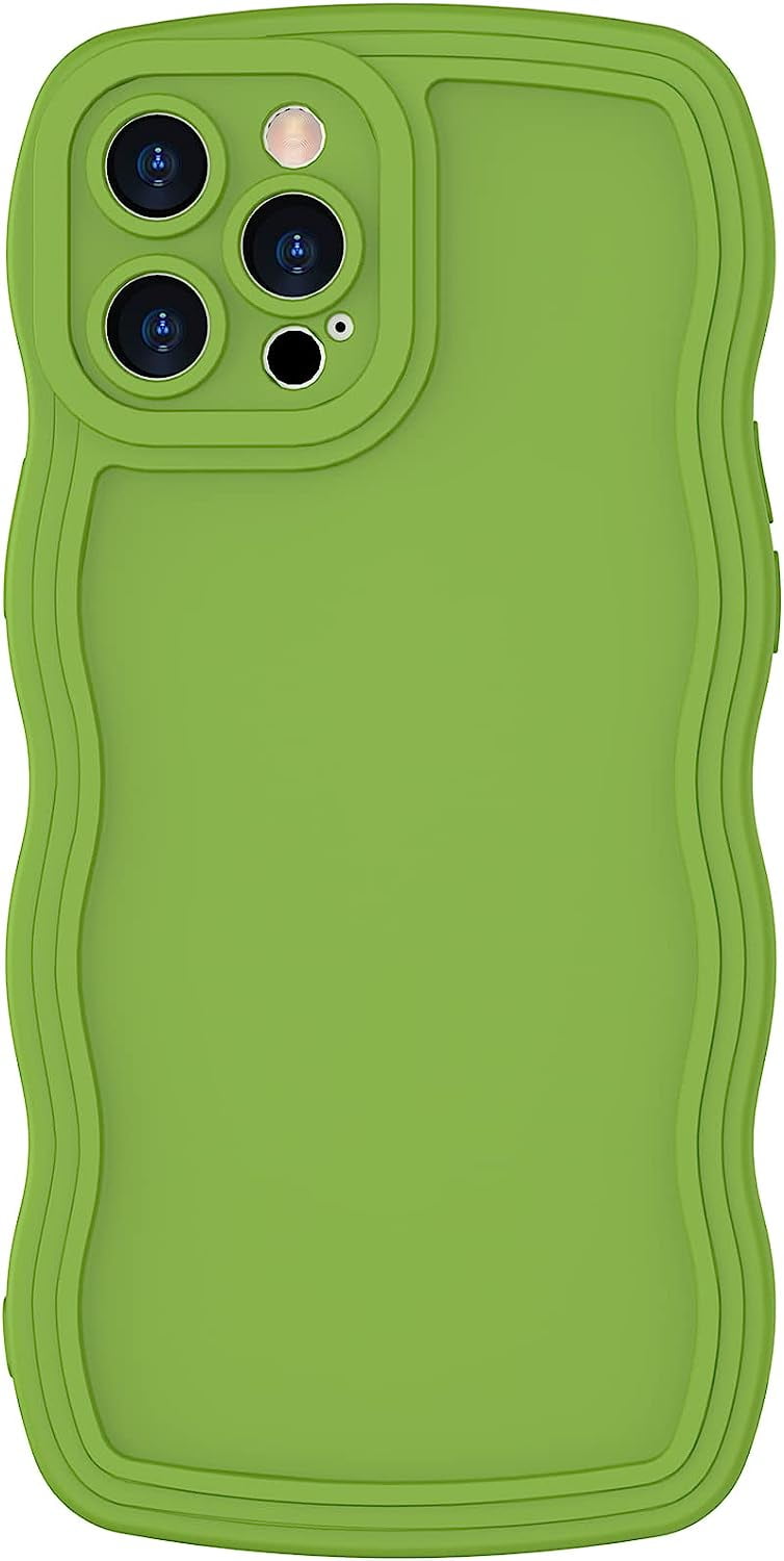 ARCOCO-for iPhone 12 Pro Max Case Wave, Curly Frame Design for Women Girls, Cute Wavy Solid ...