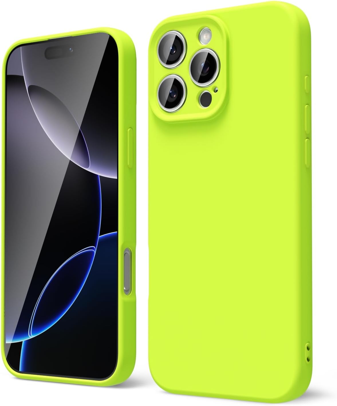 ARCOCO-for iPhone 16 Pro Max Phone Case Liquid Silicone, Neon Bright Solid Color, Thin Slim Soft ...