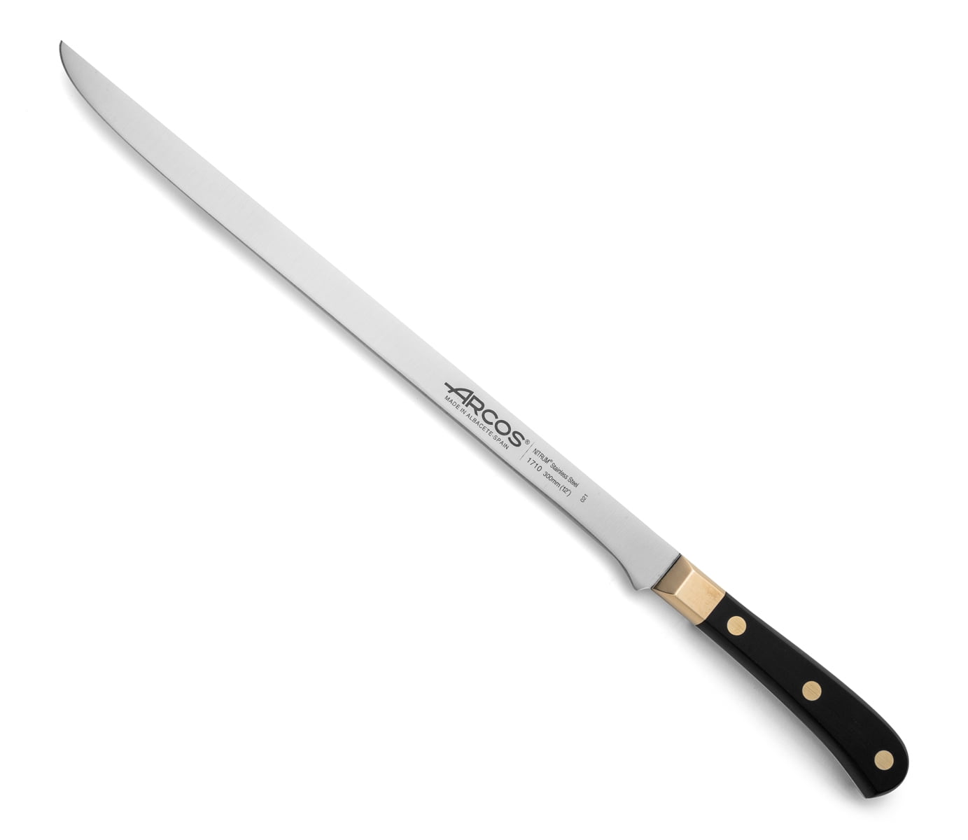 ARCOS 12" Stainless Steel Carving Knife, Ham Slicer, Ergonomic Handle ...