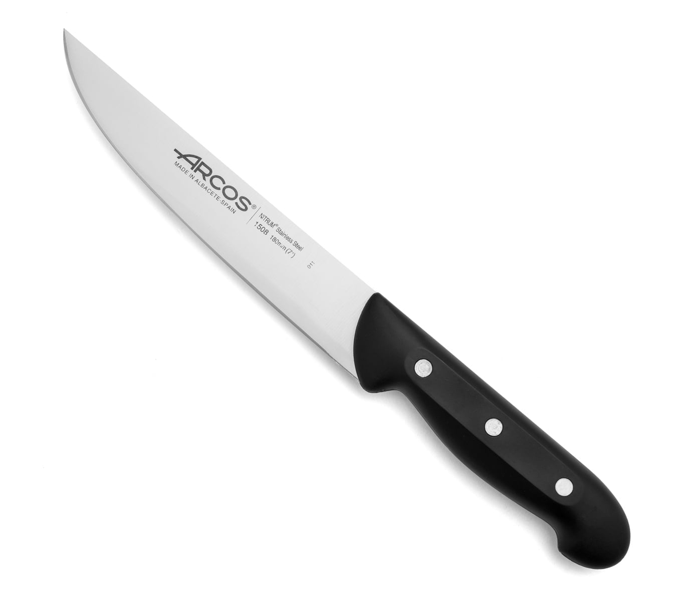 ARCOS 7 Inch Professional Utility Knife, Nitrum Steel Blade, Black ...