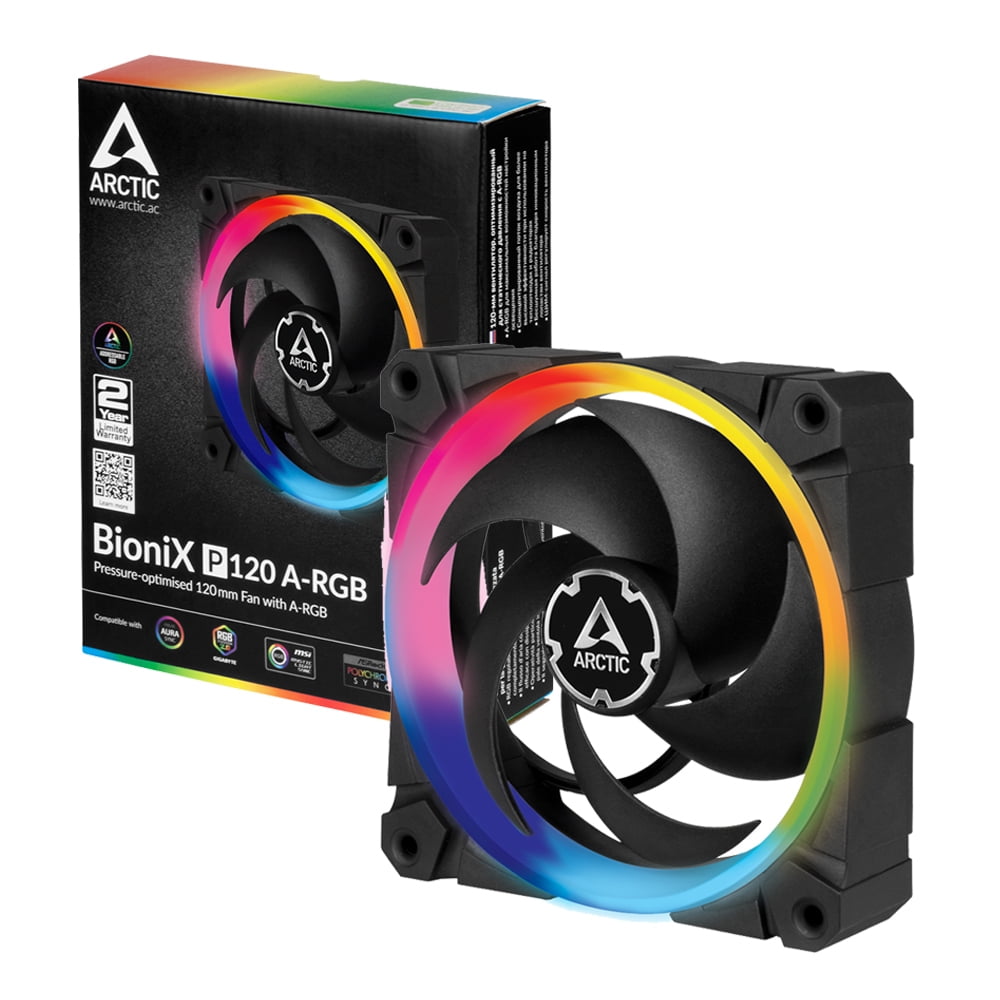 ARCTIC ACFAN00146A BioniX P120 A-RGB - 120 mm Pressure-Optimised Fan ...