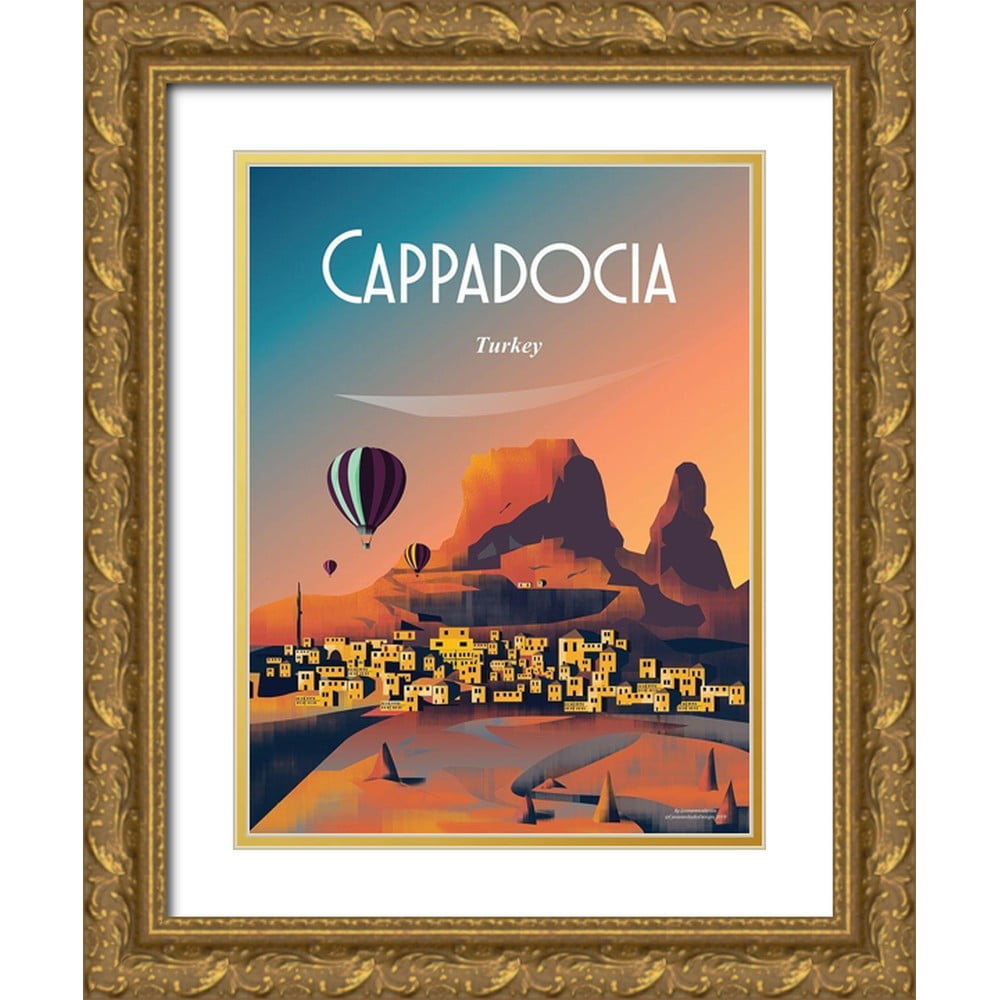 ARCTIC FRAME 12x14 Gold Ornate Wood Framed with Double Matting Museum ...