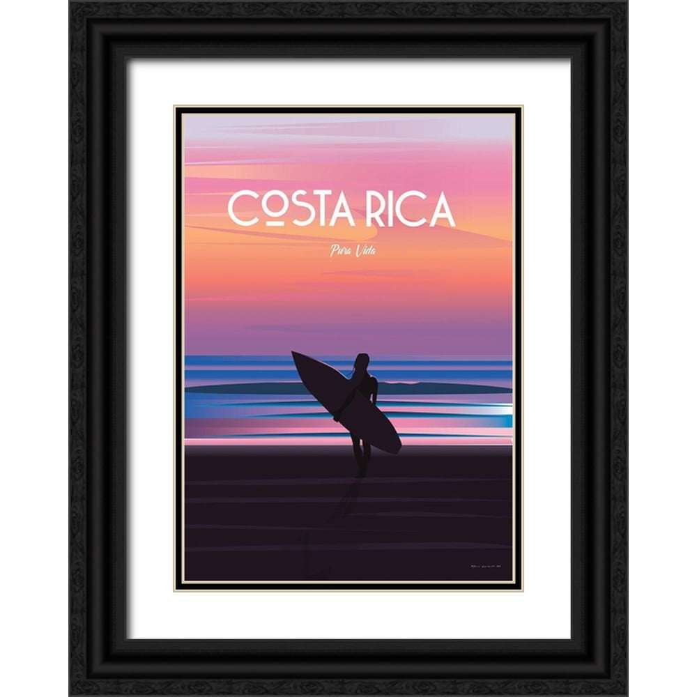 ARCTIC FRAME 14x18 Black Ornate Wood Framed with Double Matting Museum ...