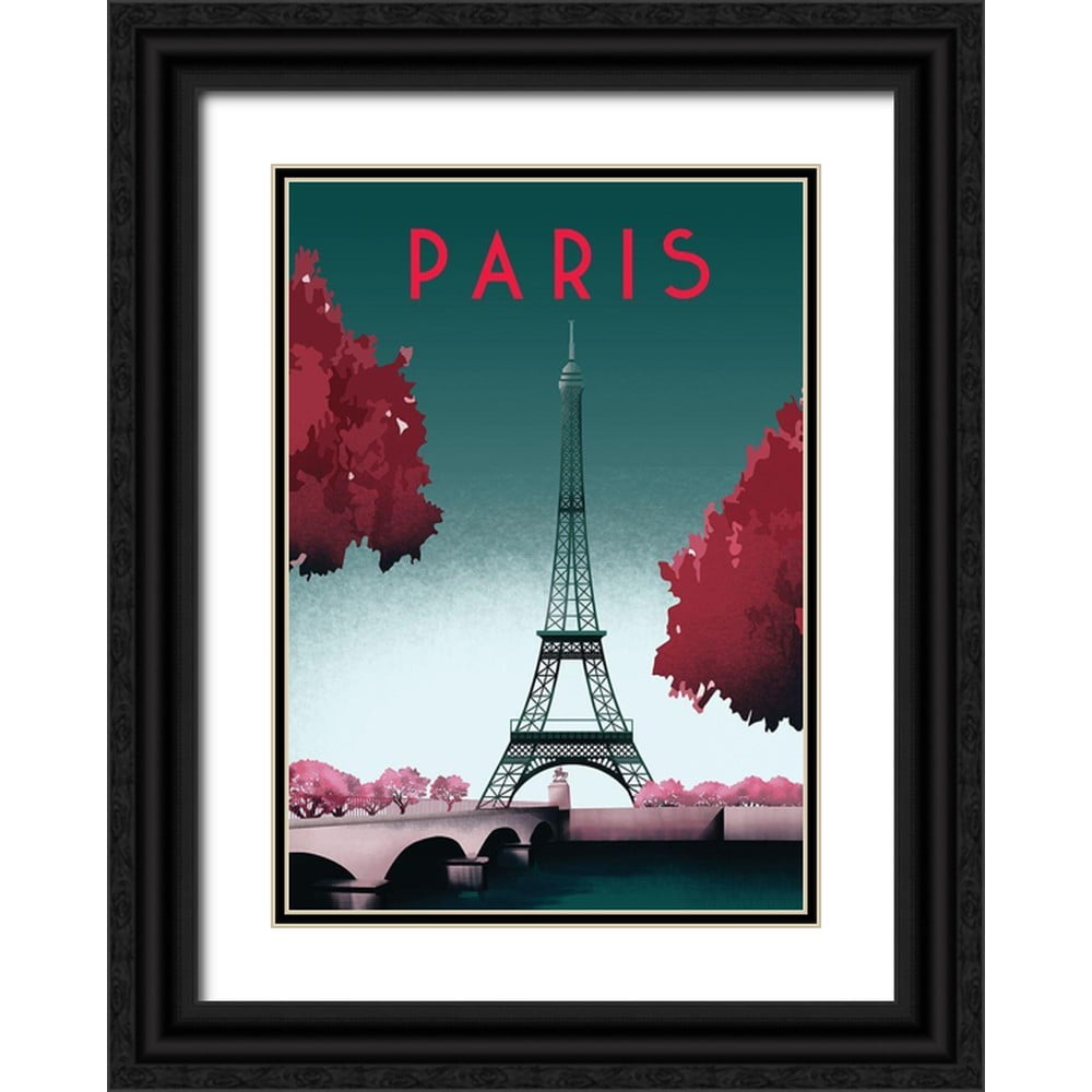 ARCTIC FRAME 14x18 Black Ornate Wood Framed with Double Matting Museum ...