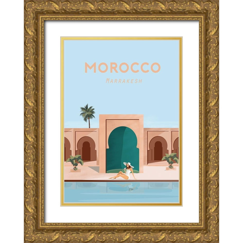 ARCTIC FRAME 24x32 Gold Ornate Wood Framed with Double Matting Museum ...