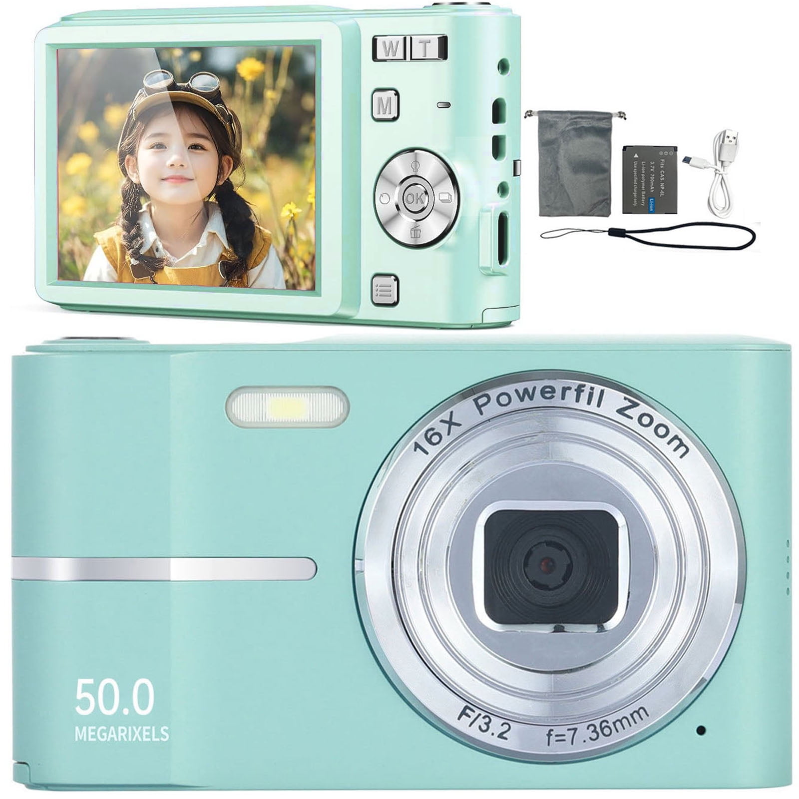 ARCTICICE 4K Digital Camera, 50MP 16X Compact Point and Shoot Camera ...