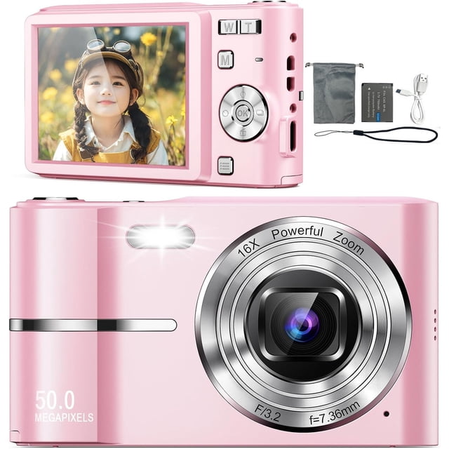 ARCTICICE 4K Digital Camera, 50MP 16X Compact Point and Shoot Camera ...
