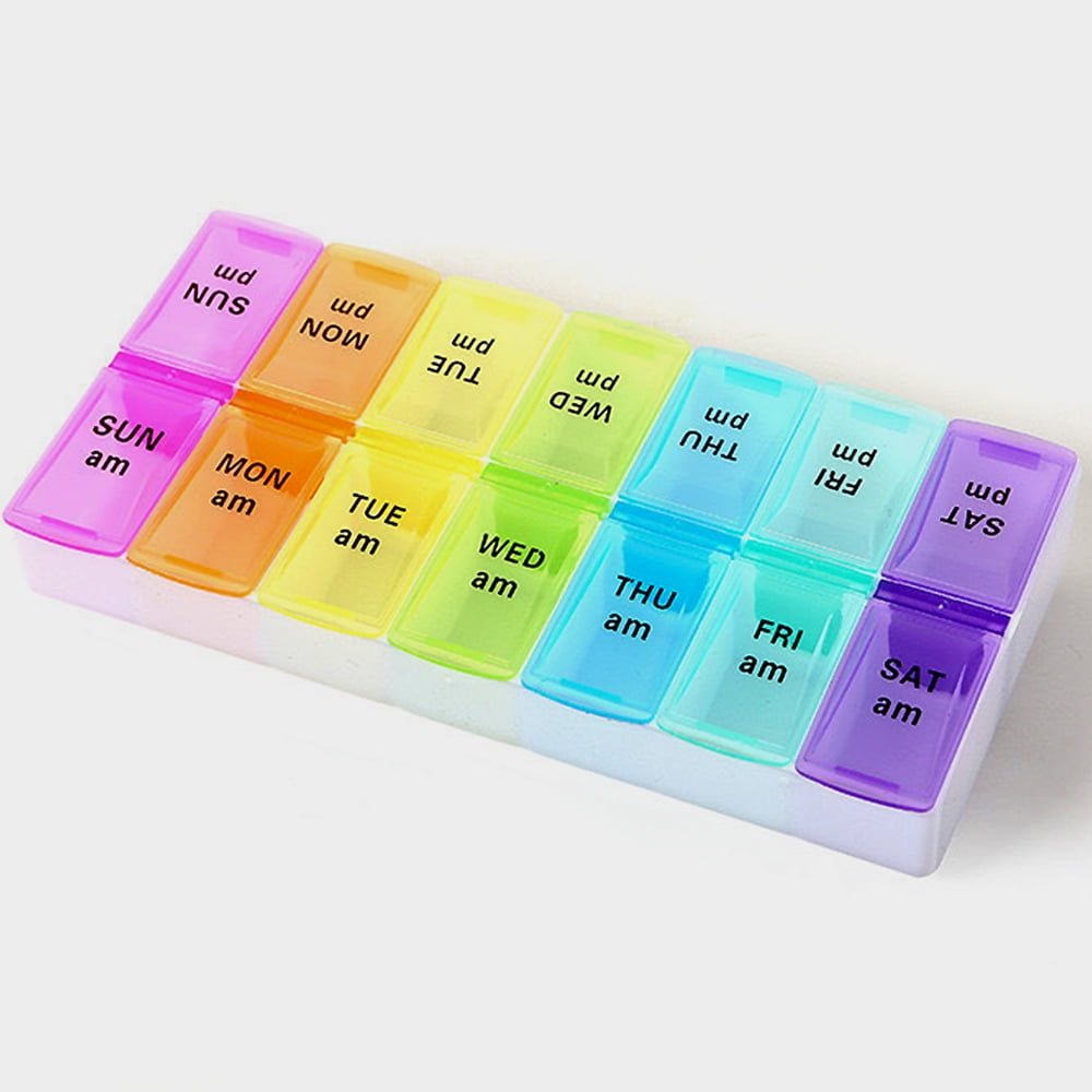 ARCTICICE Pill Box 7 Day Pill Organizer 2 Times a Day Compact Pill ...