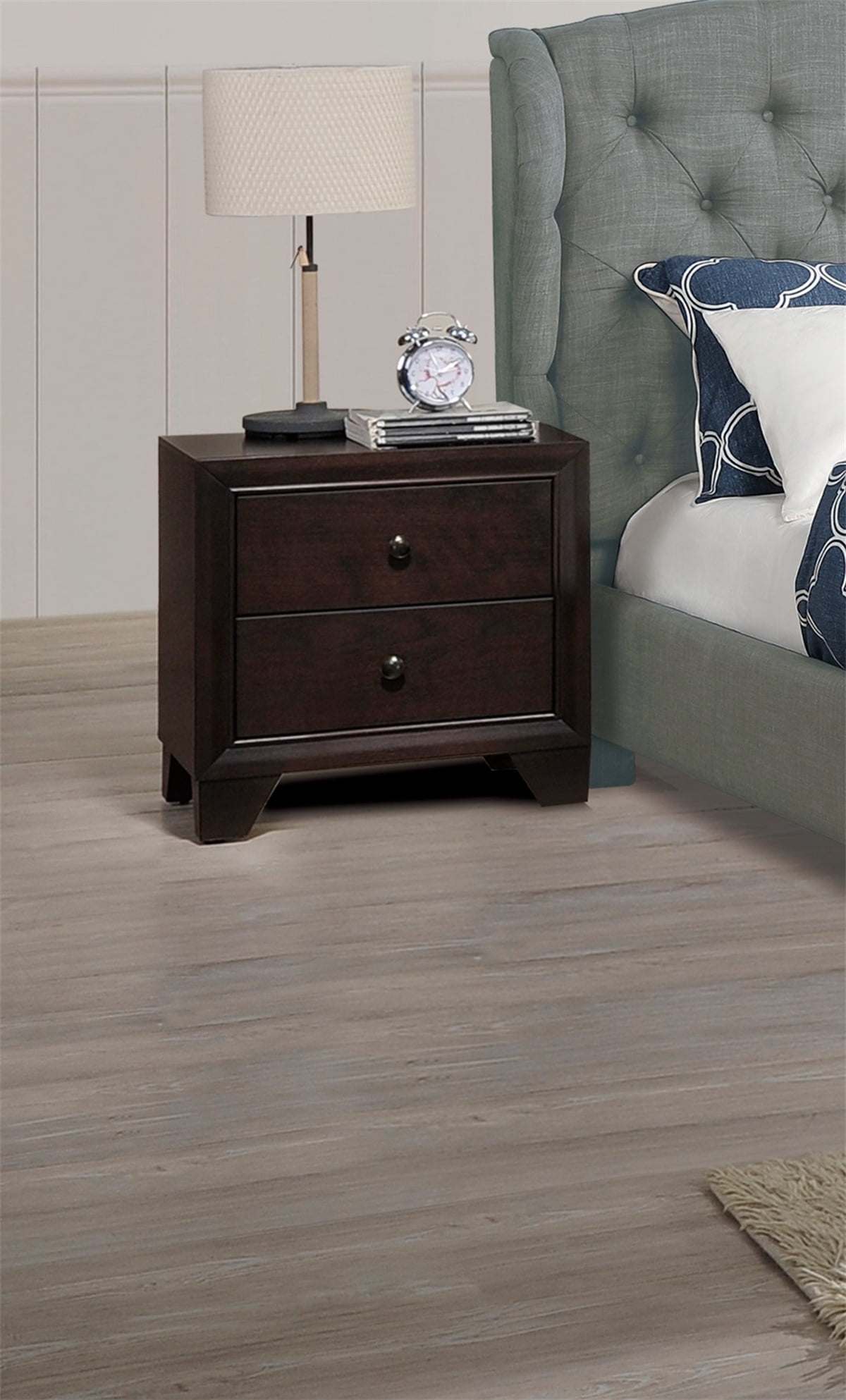 ARCTICSCORPION Bedroom Bed Side Table Nightstand, Modern Wooden ...