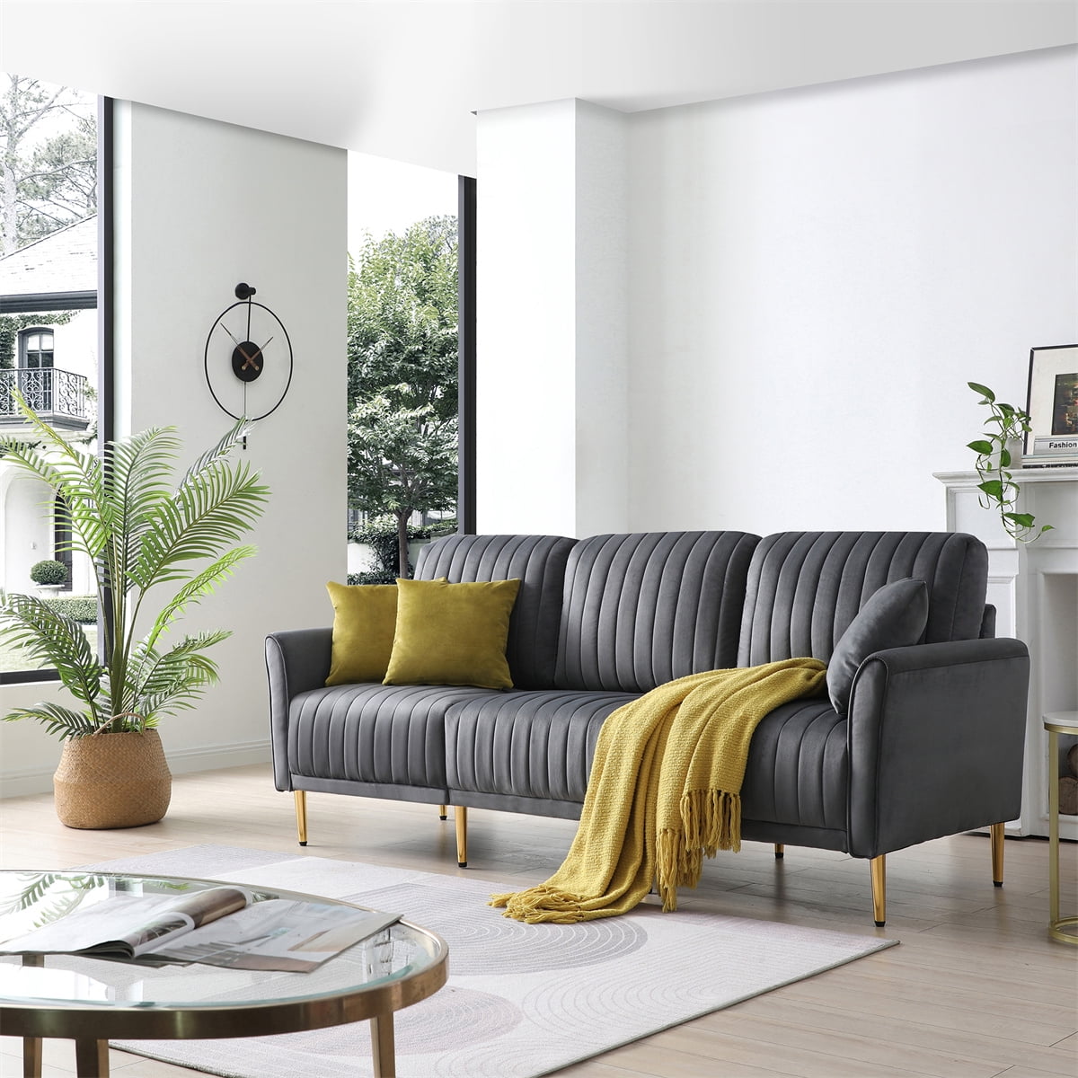 ARCTICSCORPION Living Room Sofa with Armrest, Mid-Century 3-Seat Sofa ...