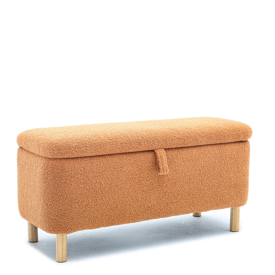 ARCTICSCORPION Modern Boucle Fabric Storage Ottoman Bench, Entryway Bench with Large Storage ...