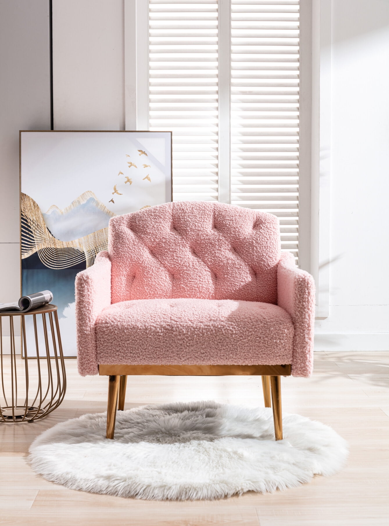 ARCTICSCORPION Modern Teddy Fabric Accent Chair, Leisure Single Sofa ...