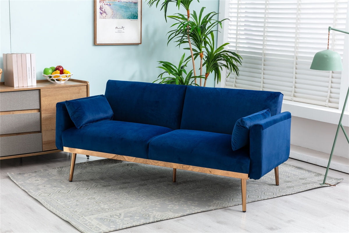 ARCTICSCORPION Velvet Loveseat Sofa, Convertible Futon Sofa Bed with ...