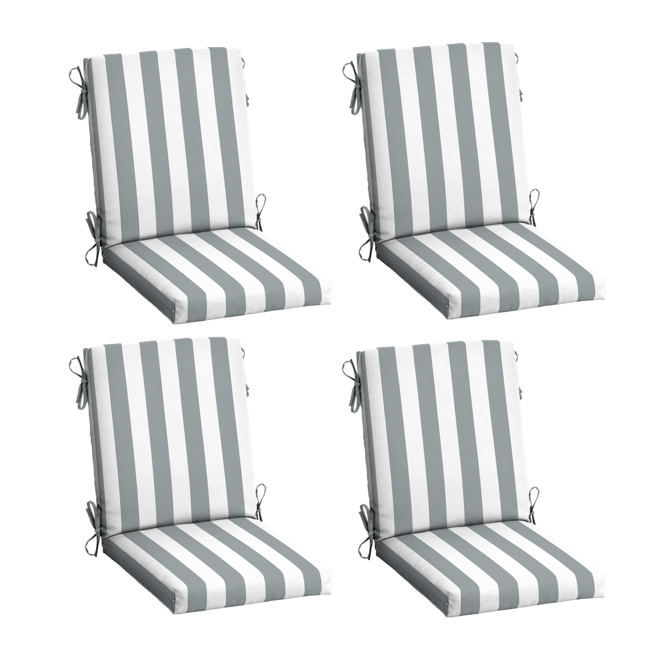 ARDEN 4-Pack Outdoor Patio Dining Chair Cushion, 20x44, Rain-Proof Seat ...