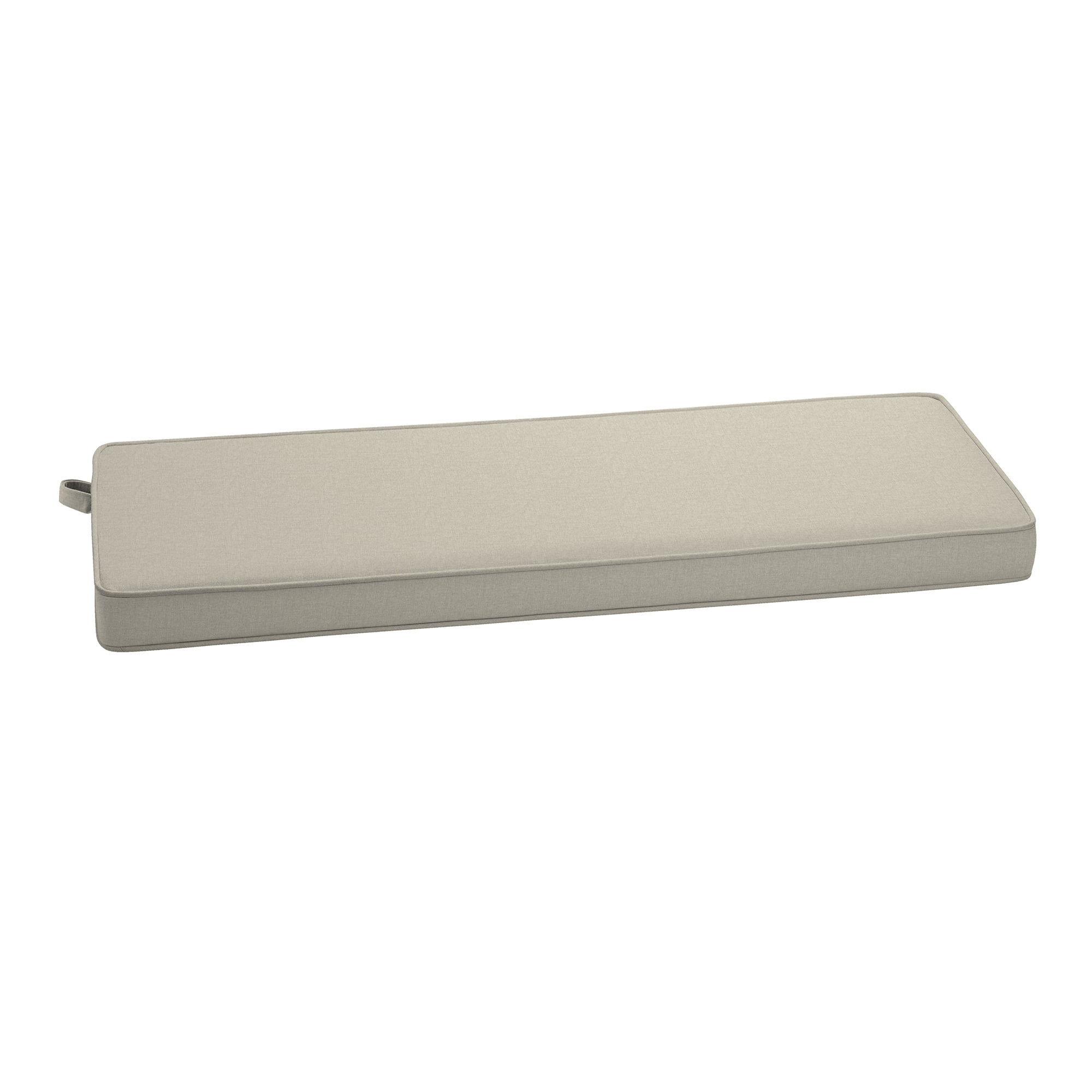 Arden, Foam Outdoor Double Welted Bench Cushion, 48 x 18, Gray Olefin ...