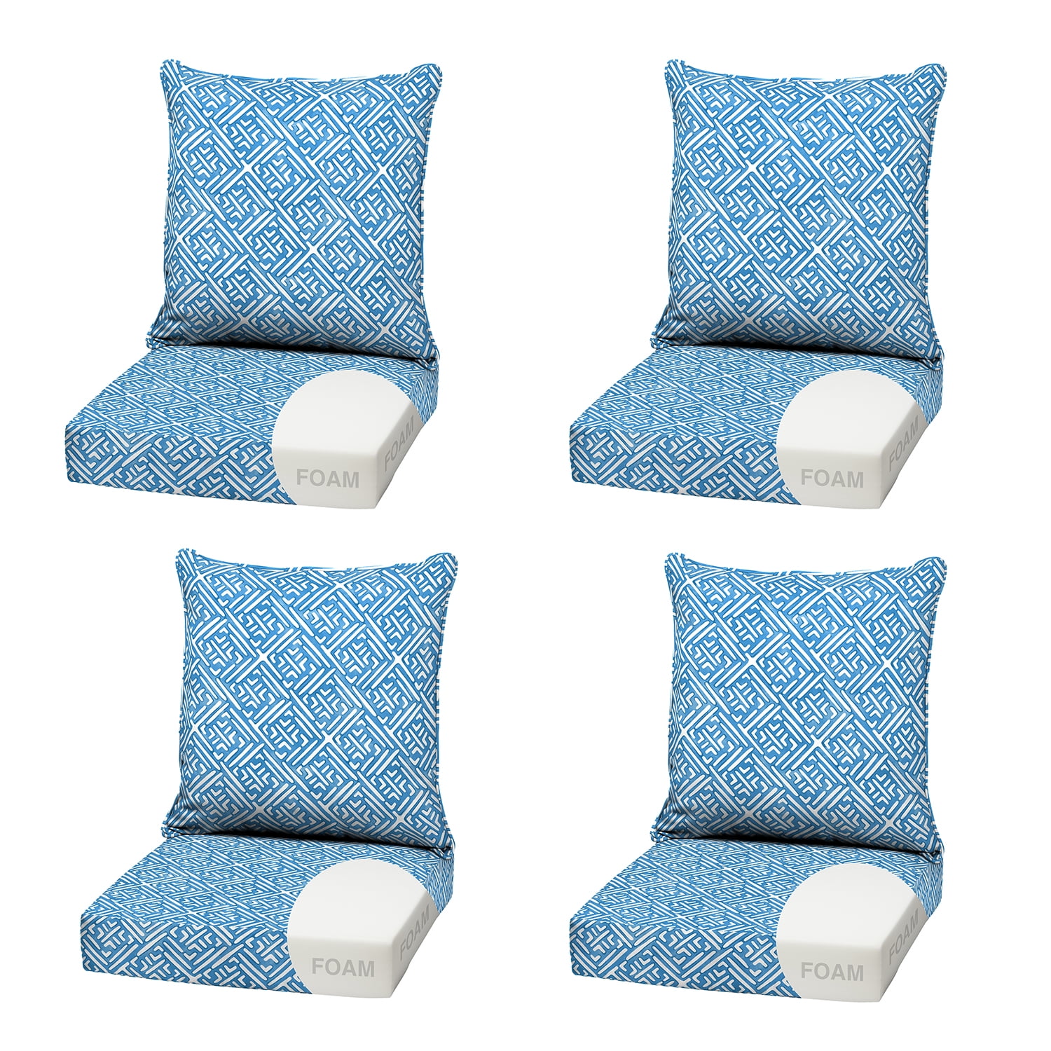 ARDEN Outdoor Foam Deep Seat Cushion (4-Pack), 22x24, Premium High ...