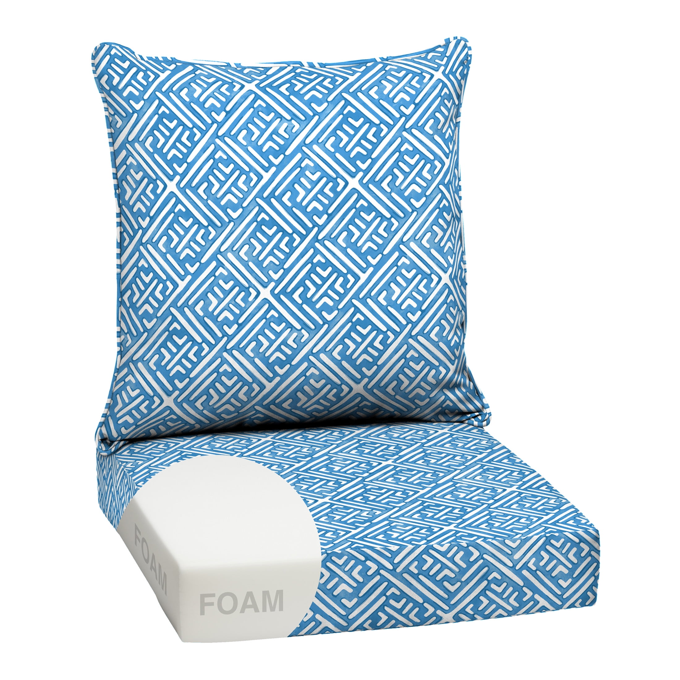 ARDEN Outdoor Foam Deep Seat Cushion Set, 24x24, Premium High-Density ...