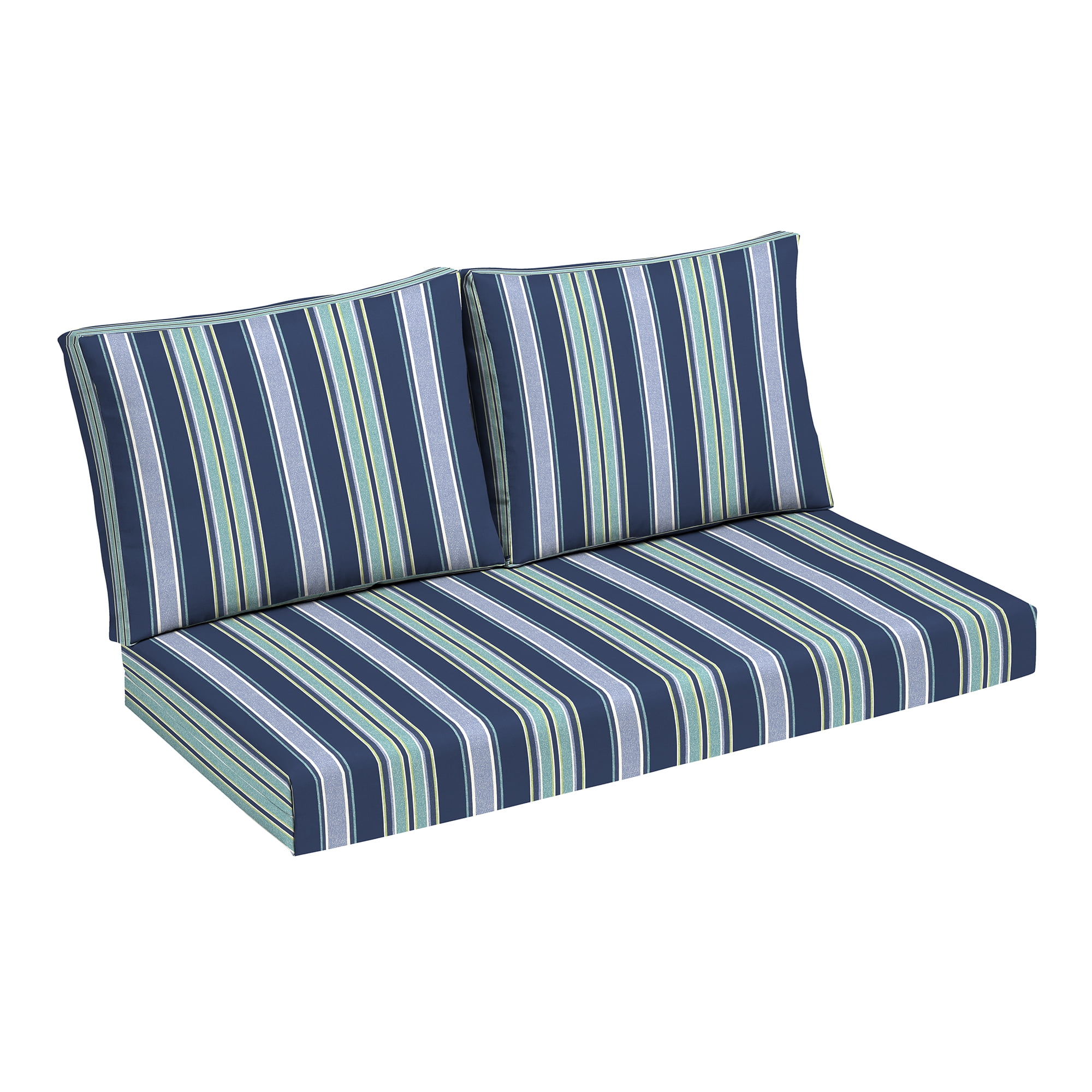ARDEN Outdoor Loveseat Cushion Set, 48 x 24, Rain-Proof, Fade Resistant ...