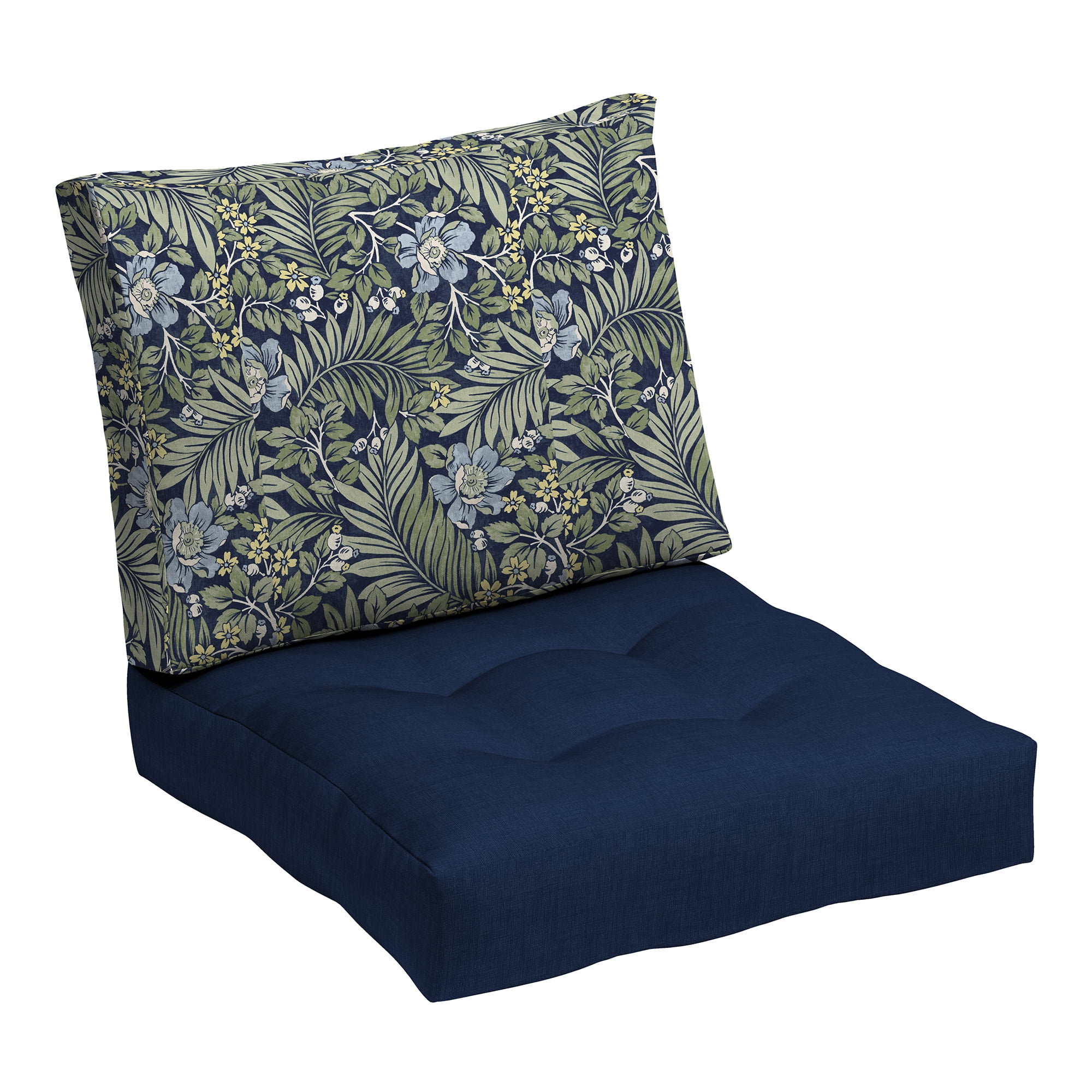 ARDEN Outdoor Plush Modern Tufted Blowfill Deep Seat Set, 24 x 24, Rain ...