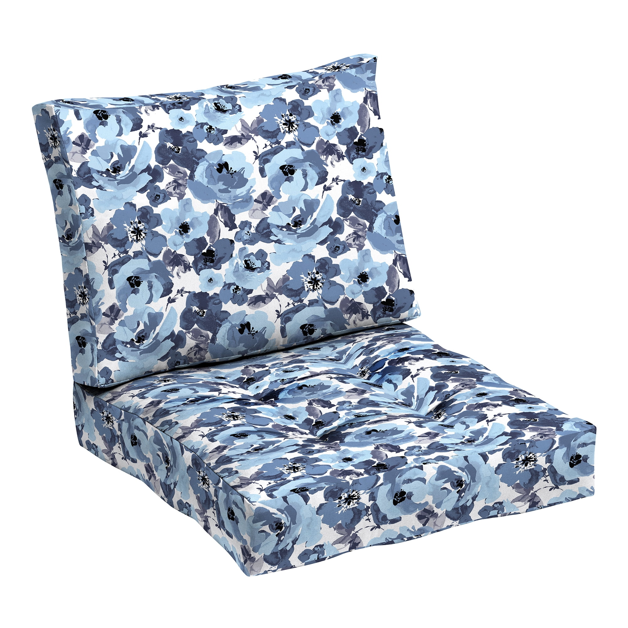 ARDEN Outdoor Plush Modern Tufted Blowfill Deep Seat Set, 24 x 24 ...