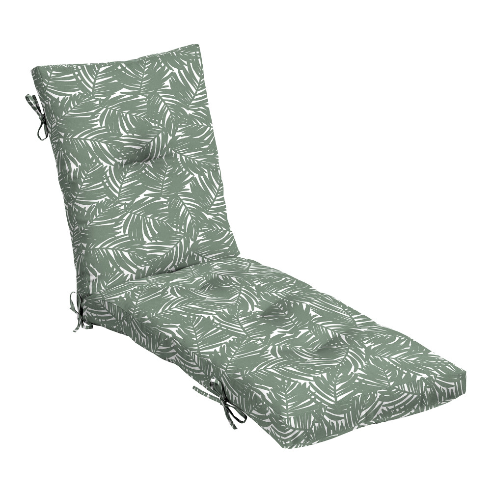 ARDEN Outdoor Plush Modern Tufted Chaise Cushion, 76 x 22, Rain-Proof ...