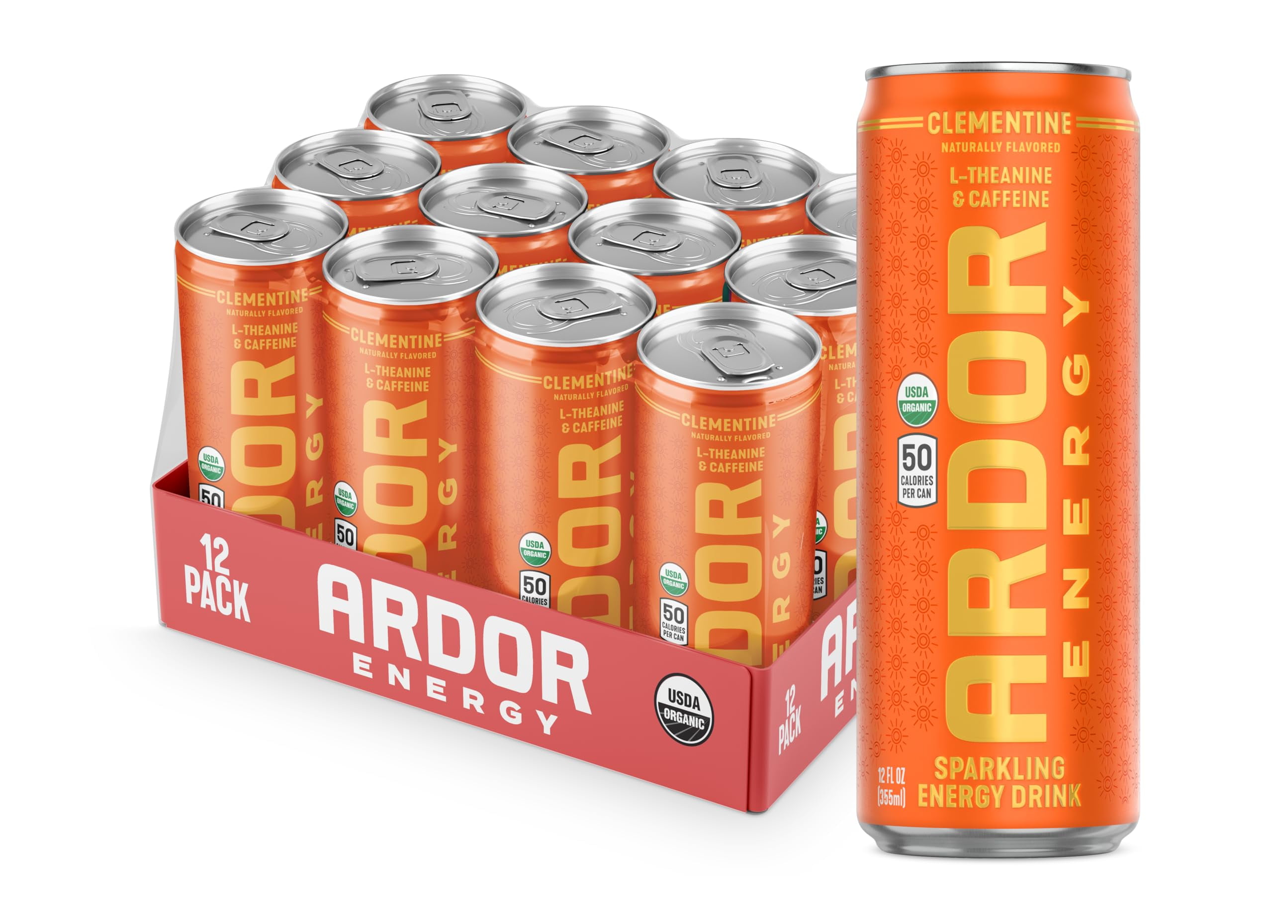 ARDOR ENERGY Natural Sparkling Energy Drink with 100mg Natural Caffeine ...