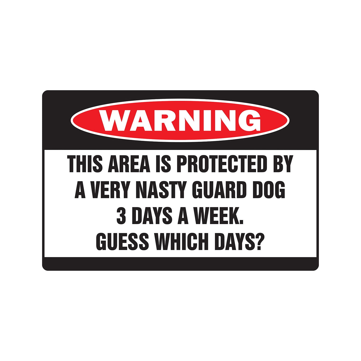 AREA PROTECTED BY NASTY DOG Warning Sign mean scary security guard ...