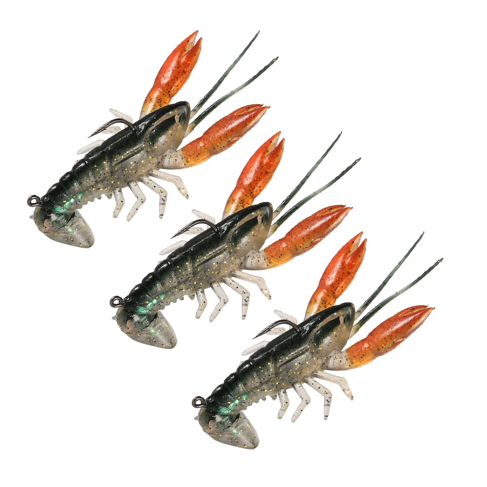 AREALER 8cm / 14g Soft Crawfish Shrimp Lobster Claw Bait Artificial ...