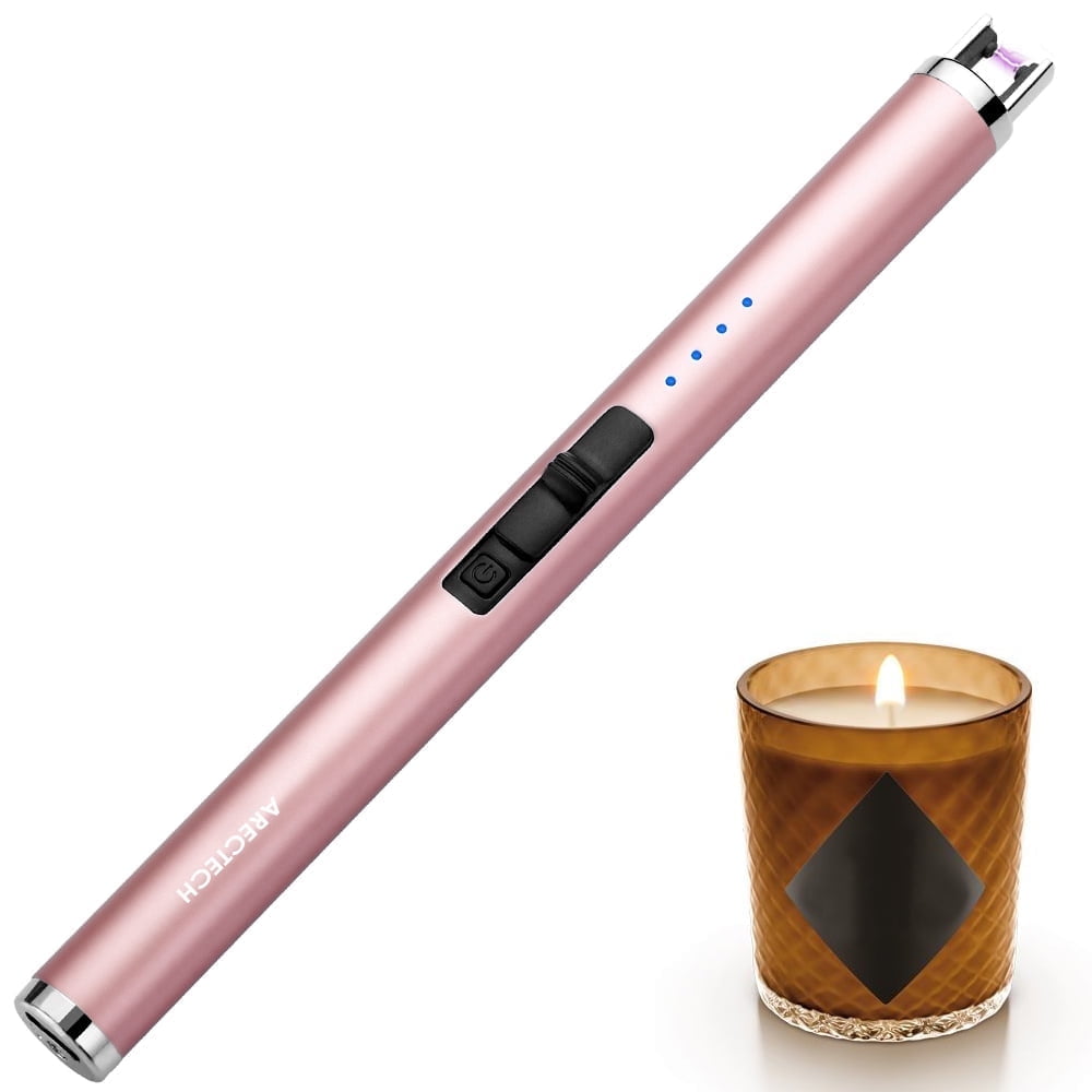 ARECTECH Classic Windproof Electronic Lighter Single Piece, Gold ...