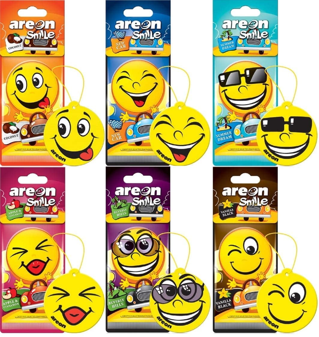 AREON Emoji Car Air Freshener, Smell Good Auto Interior Deodorizer ...