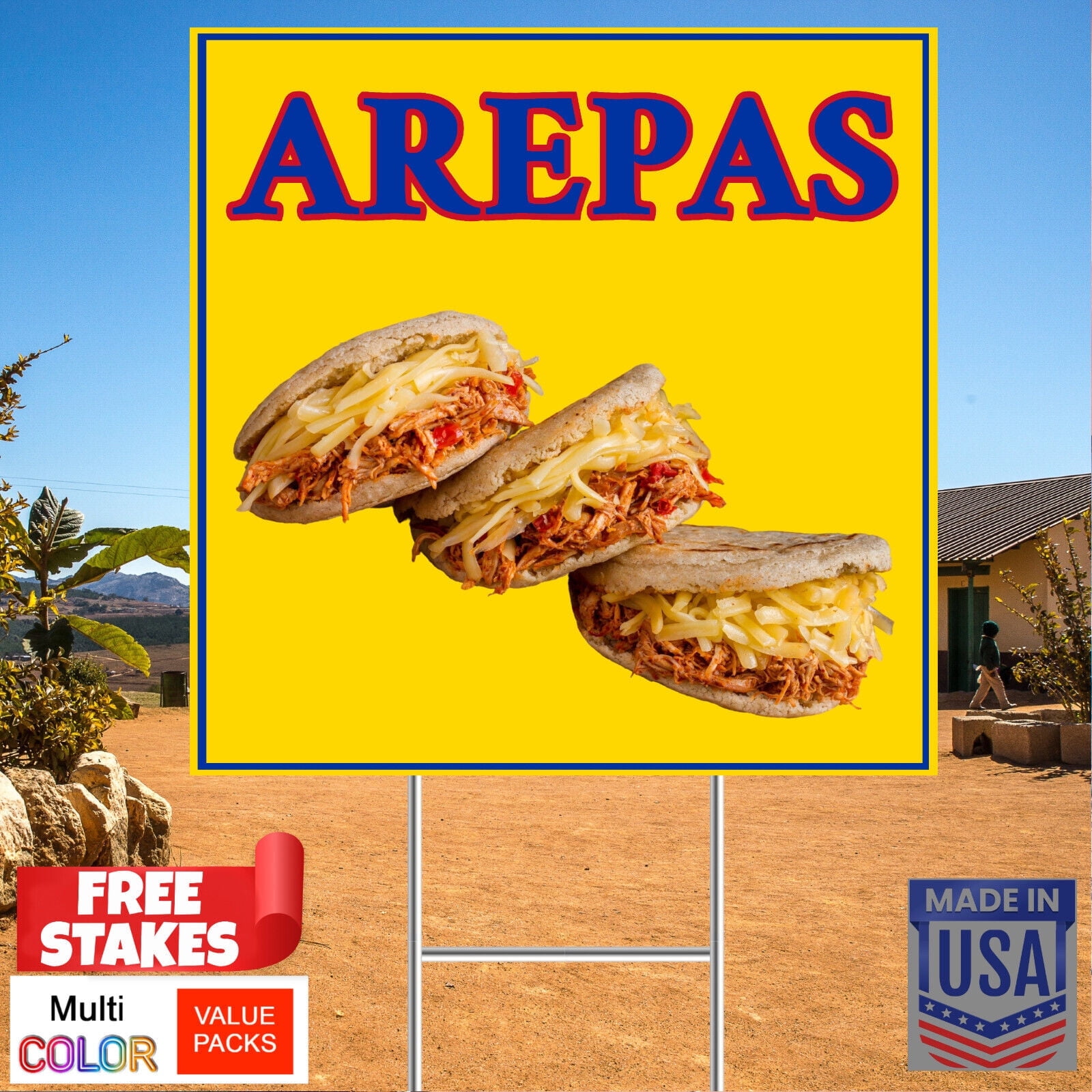 AREPAS - Yard Signs - 8 Pack 12x12" – Ready to Use – Includes Stakes ...