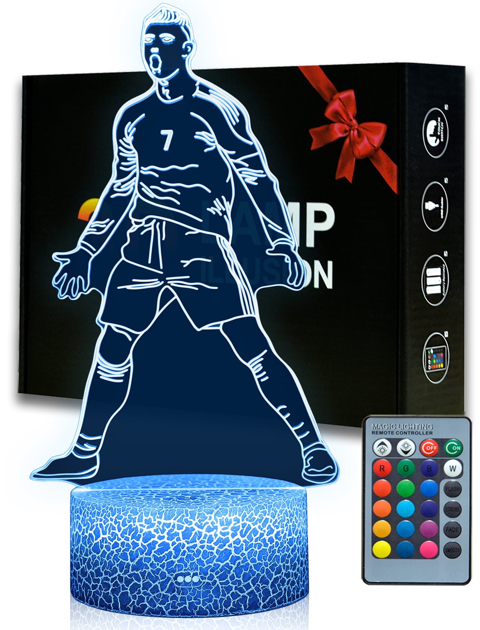 ARERG Soccer Night Light, 16 Colors Changing LED, Siuuuu Celebration No ...